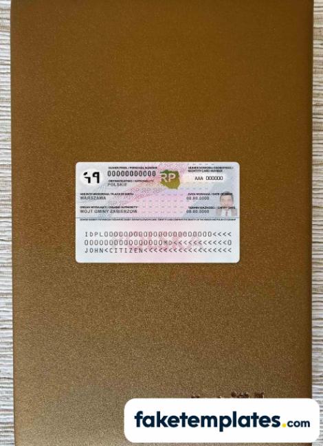 fake Poland 2021-present ID card download photolook and scan look PSD ...
