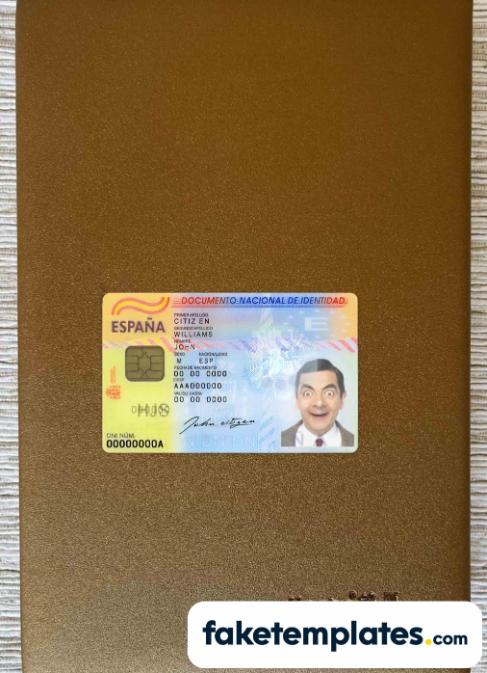 fake Spain 2021-present ID card download photolook and scan look PSD ...