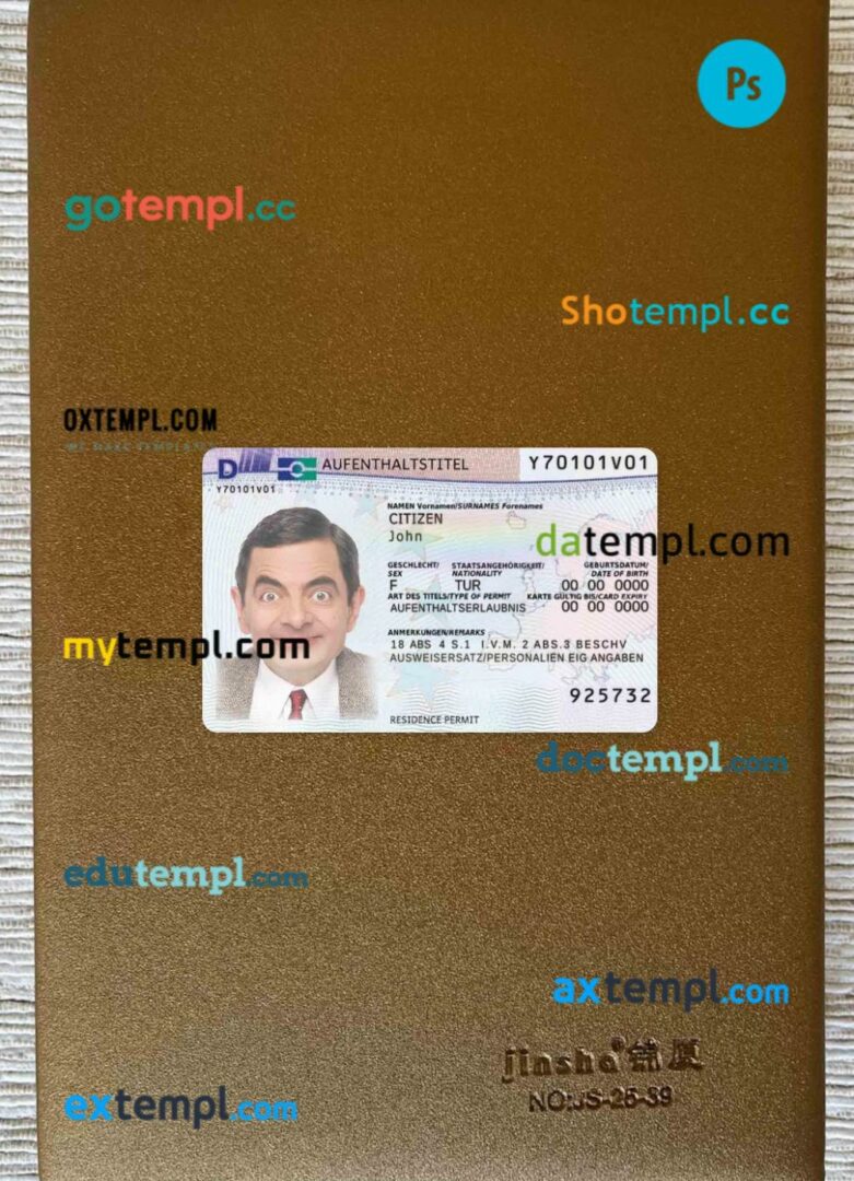 fake Germany residence 2011-present ID card download photolook and scan ...