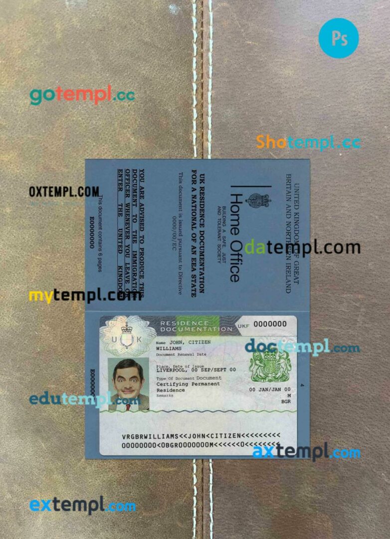 fake United Arab Emirates ID card download photolook and scan look PSD ...