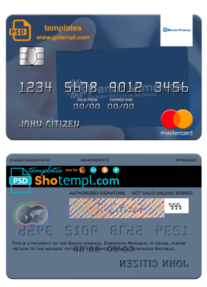 fake Dominican Republic Banco Vimecan mastercard mastercard download ...