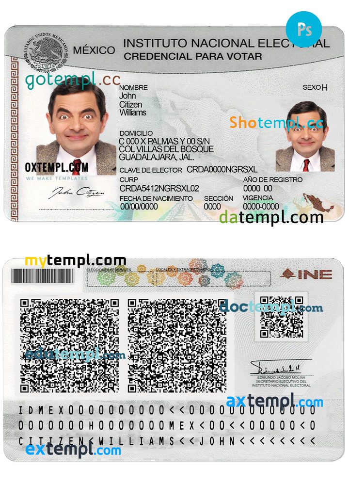 fake Mexican instituto nacional electoral PSD template | fully editable ...