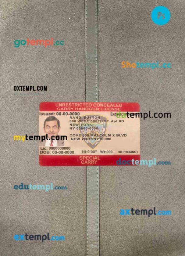 fake USA New York unrestricted concealed carry license download ...